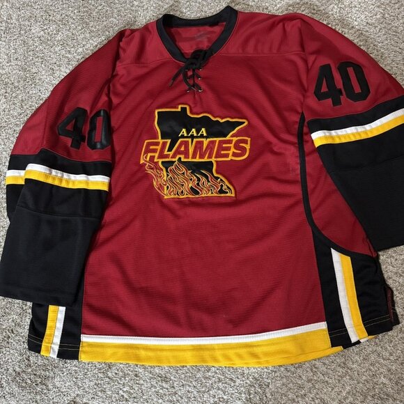 Kobe Sportswear | Shirts | Aaa Flames Hockey Jersey Mens 2xl Red Black ...